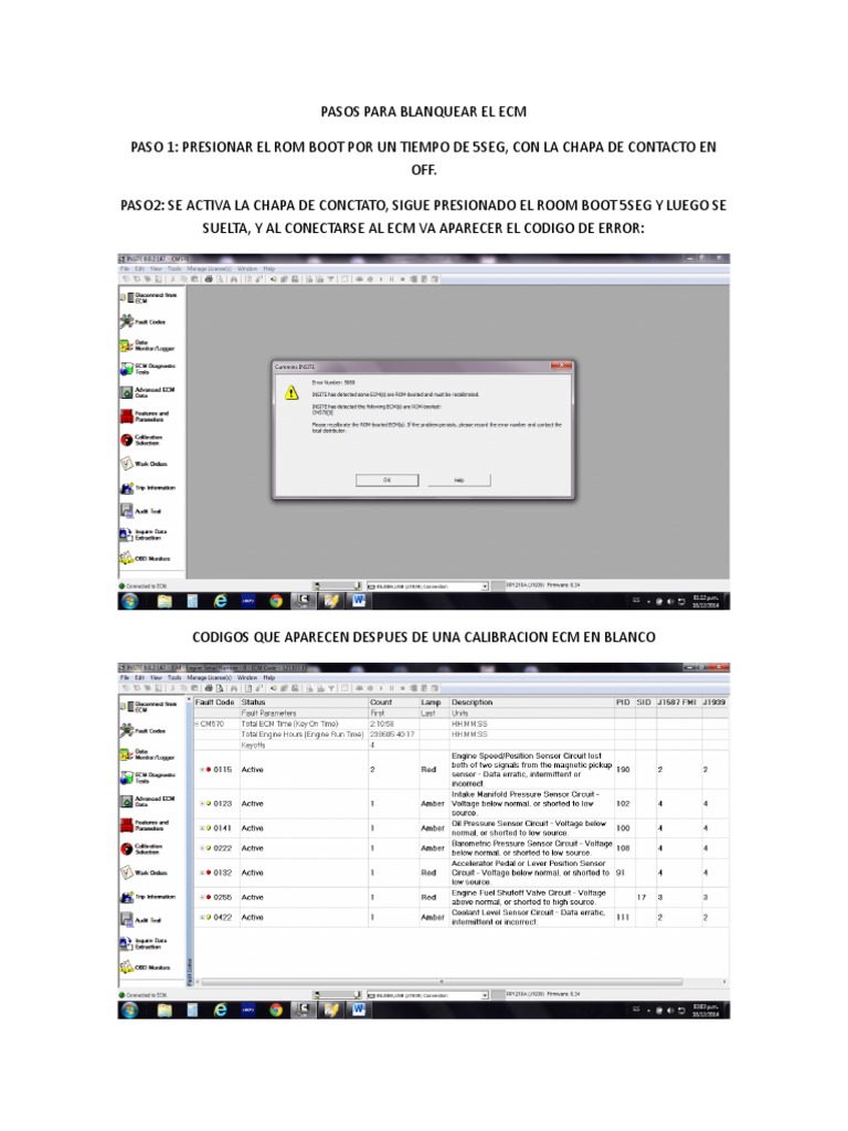 Pasos para Blanquear El Ecm Con El Rom Boot - CUMMINS | PDF
