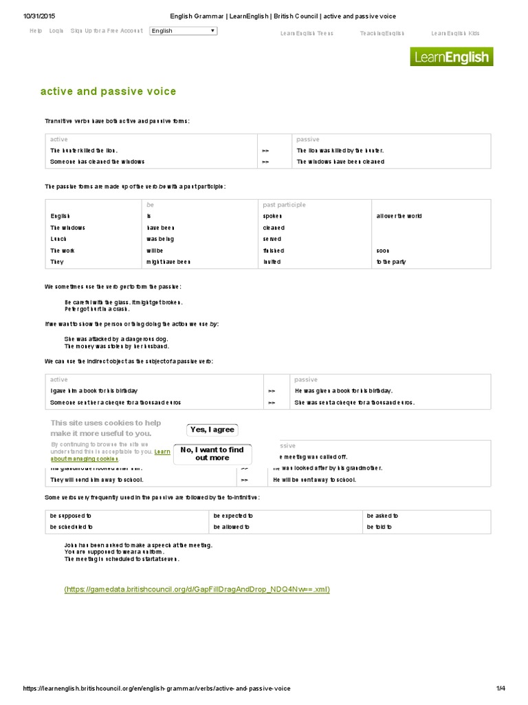 English Grammar - LearnEnglish - British Council - Active and Passive ...
