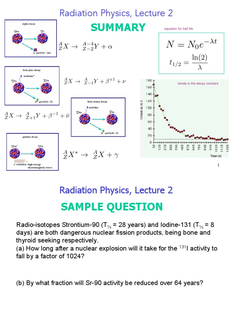Radiation Physics Lecture 2 Summary | PDF | Ionizing Radiation | Neutron