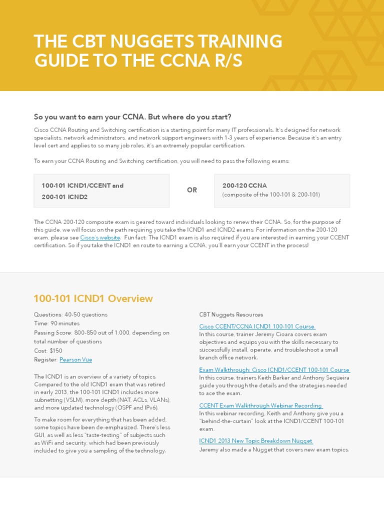 The CBT Nuggets Training Guide To The Ccna R/S: 100-101 ICND1 Overview ...