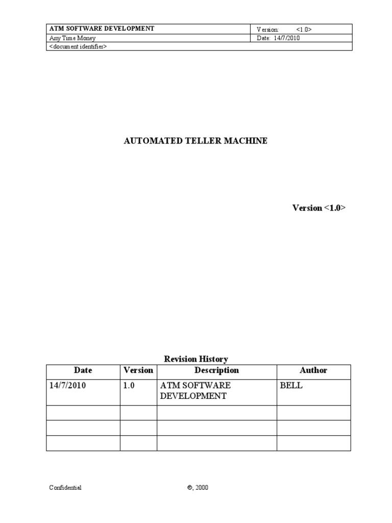 Automated Teller Machine - Vision | PDF | Automated Teller Machine | Software Development