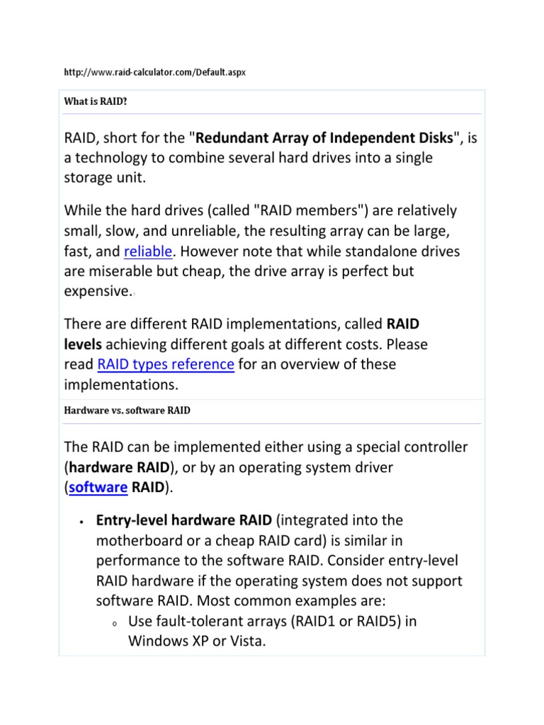 Raid Notes | Download Free PDF | Computer Science | Computer Architecture