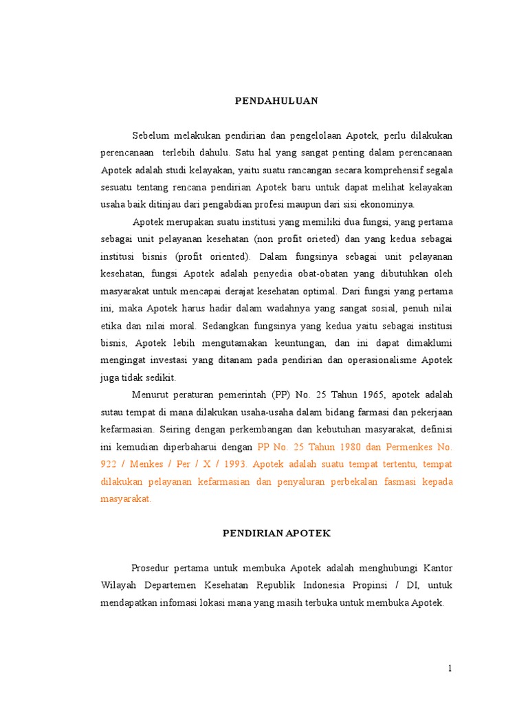 Contoh Proposal Pendirian Apotek Pdf