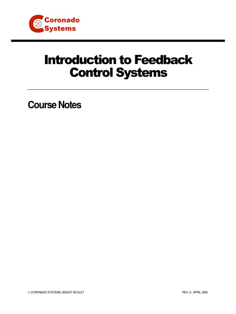 Introduction To Feedback Control Systems | PDF | Control Theory | Laplace Transform