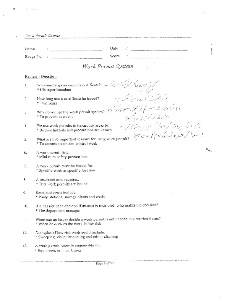 Work Permit Reviewer - Aramco | PDF