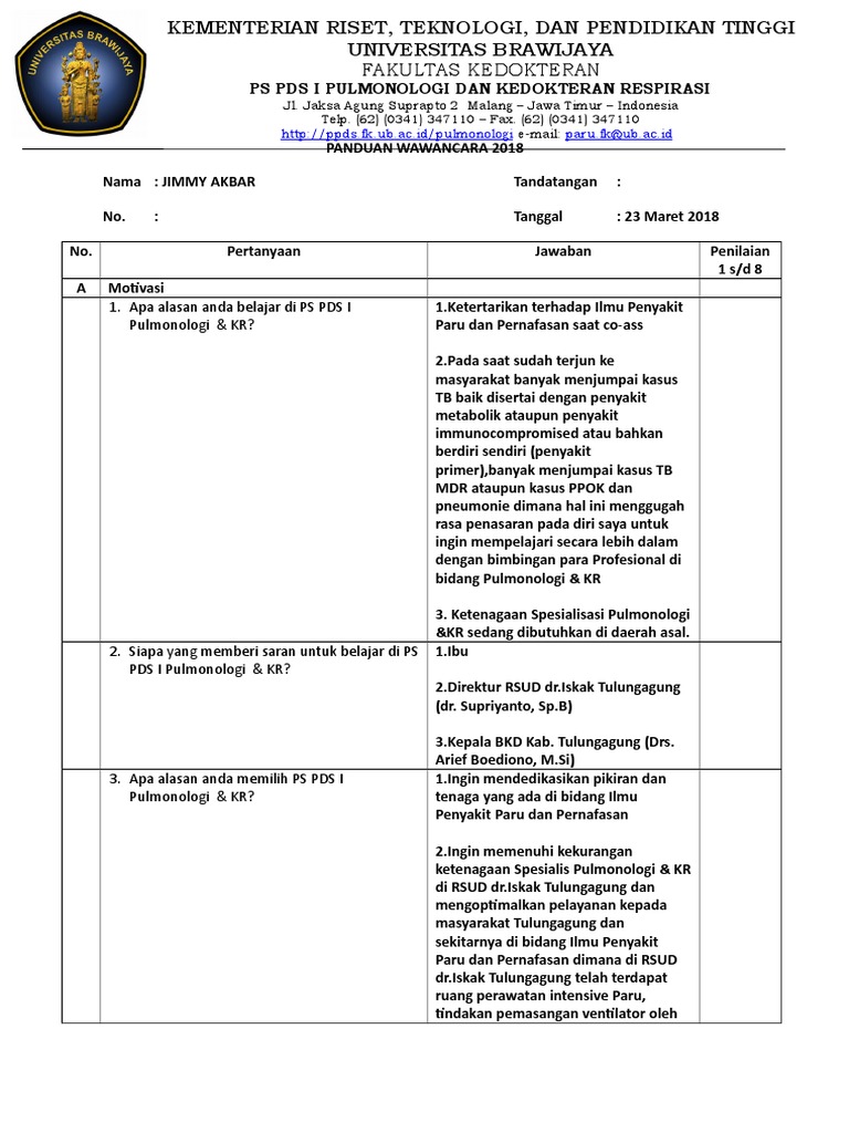 Jimmy Akbar Interview Guidence Calon Ppds | PDF