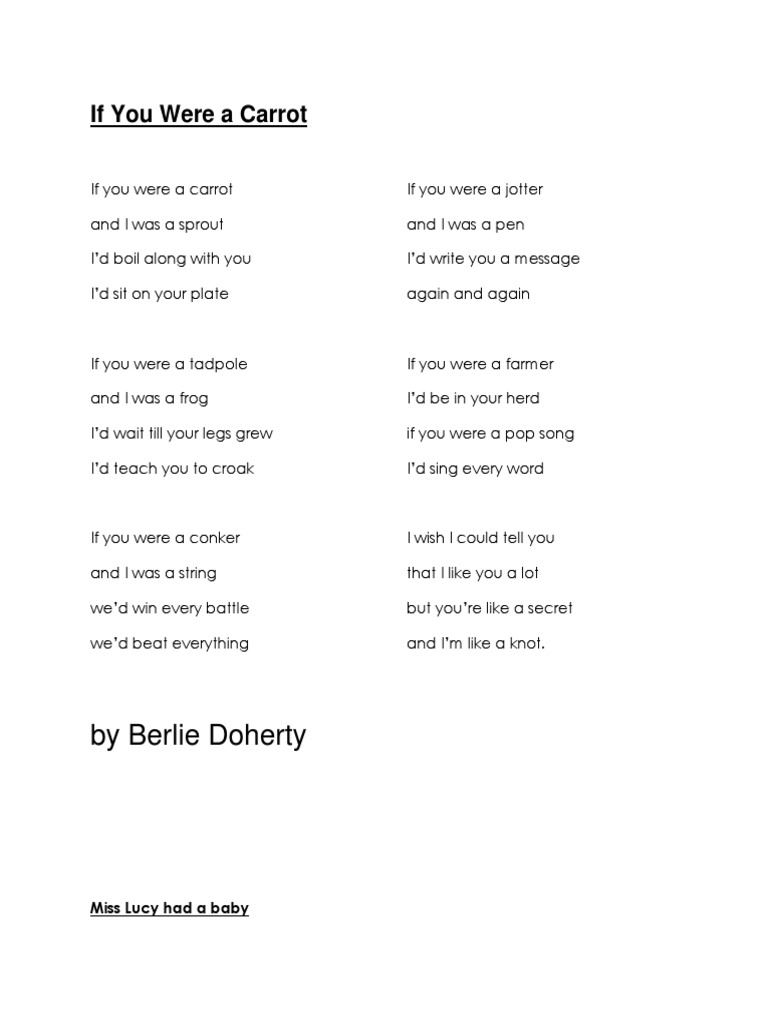 If You Were a Carrot: A Poem for Kids | PDF | Art