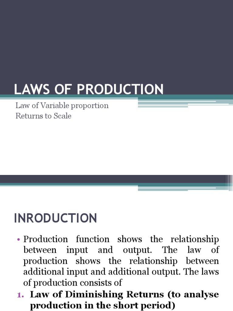 Laws of Production | PDF | Production Function | Labour Economics