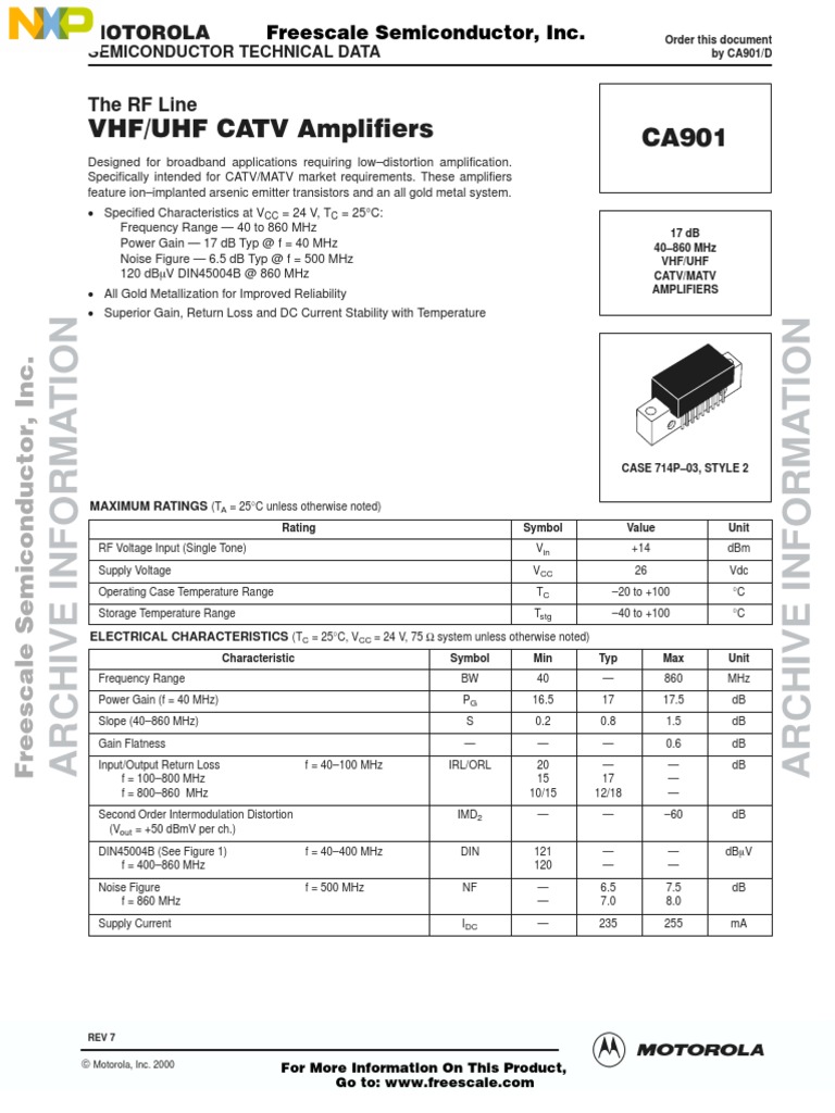CA901 | Download Free PDF | Amplifier | Electrical Engineering