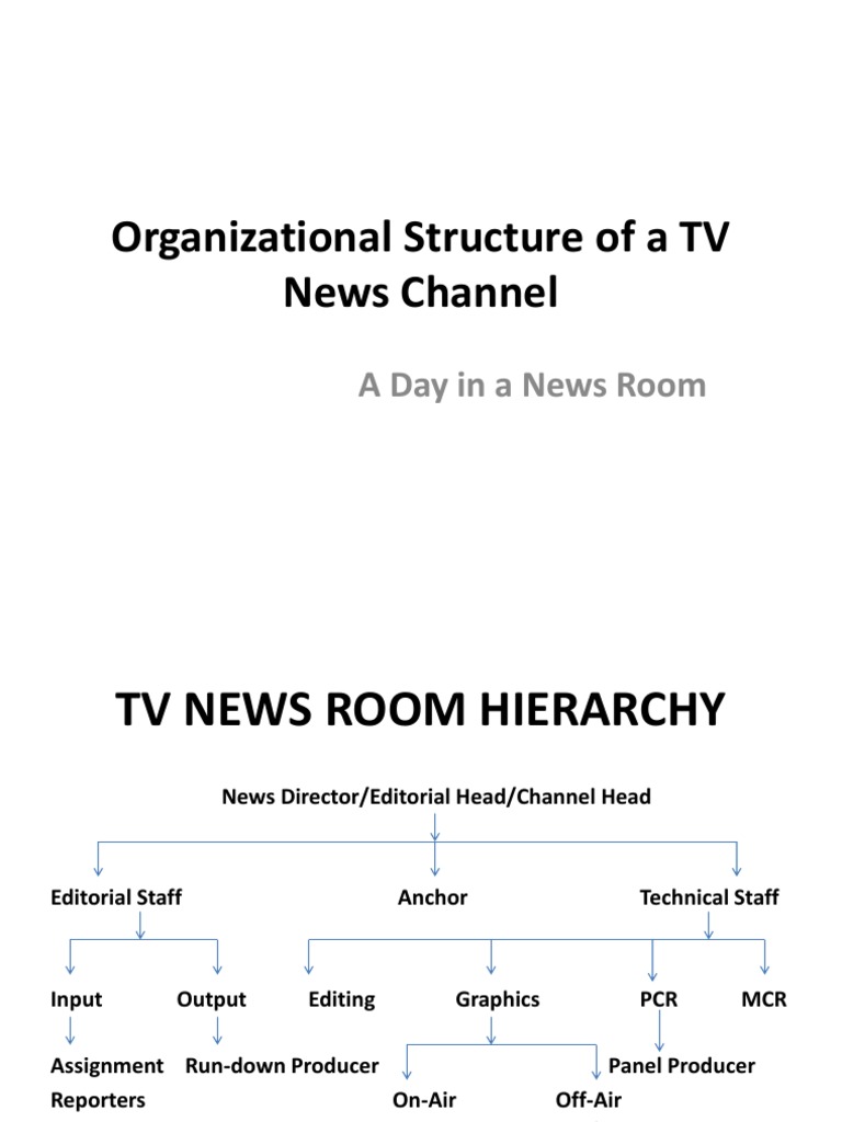 TV News Channel Organizational Structure | PDF | Voice Over | Media Formats