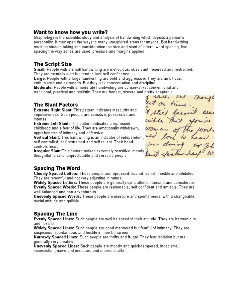 Graphology Basics