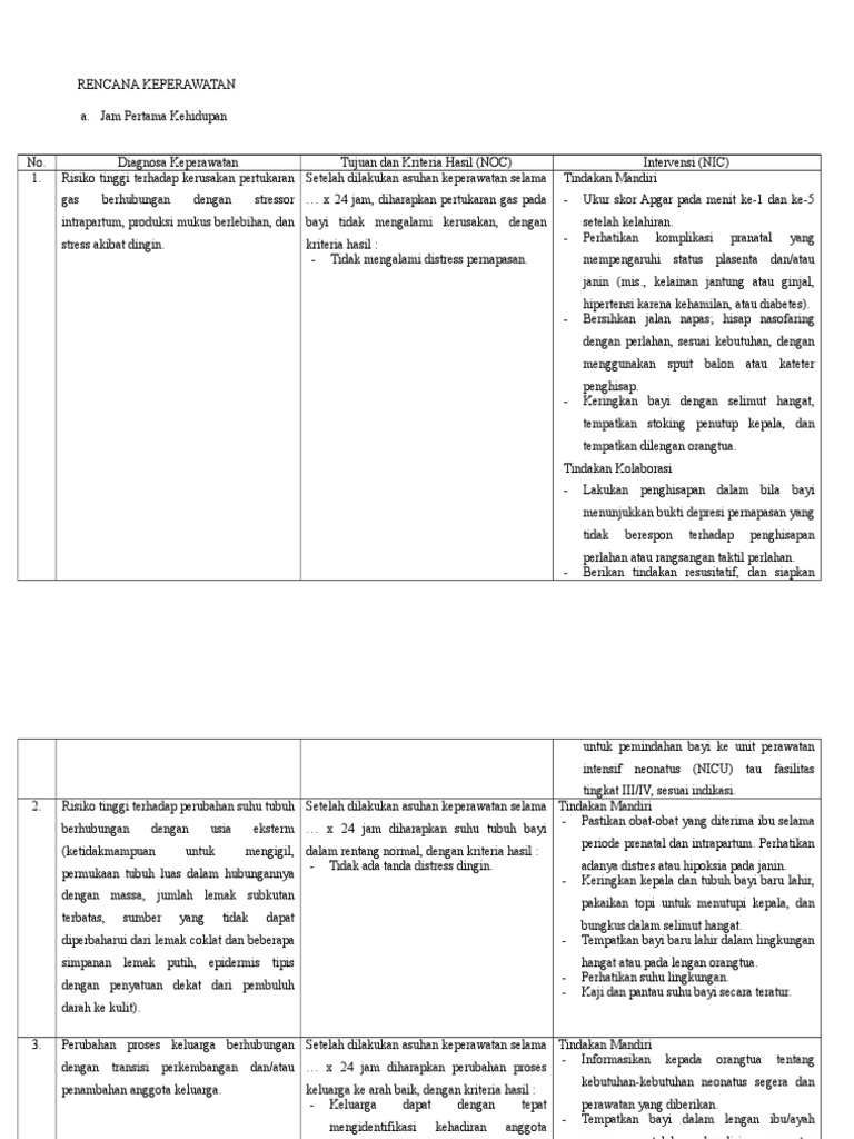 Rencana Keperawatan | PDF
