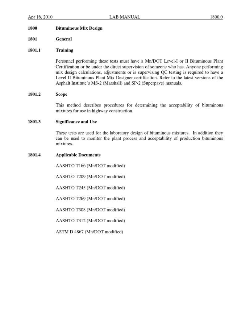 Bituminous Mix Design | PDF | Asphalt | Materials