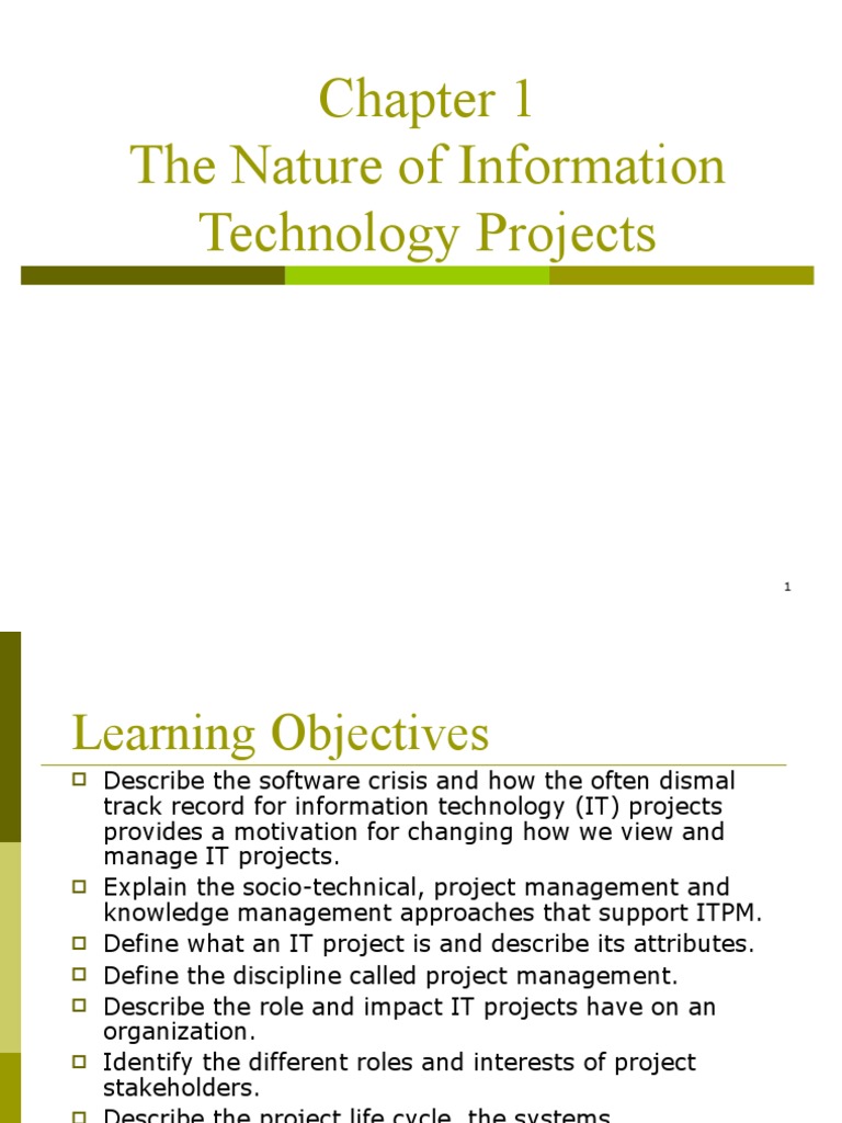 The Nature of Information Technology Projects | PDF | Project ...