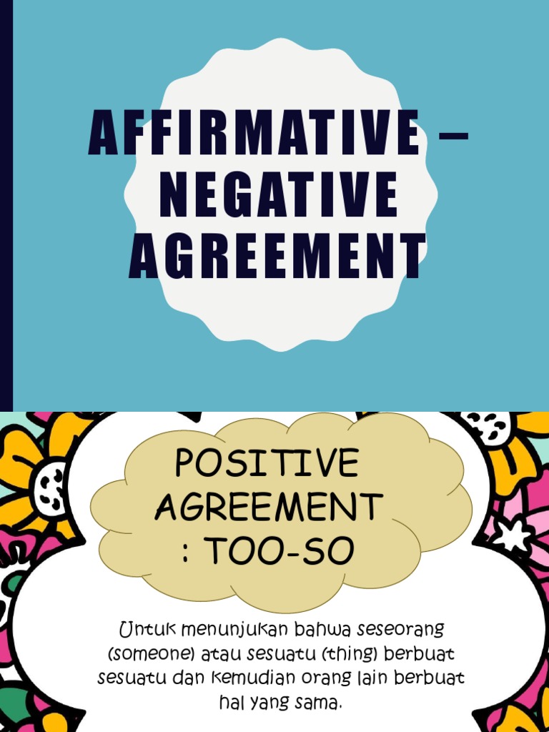 Affirmative Negative Agreement | PDF | Linguistics | Morphology