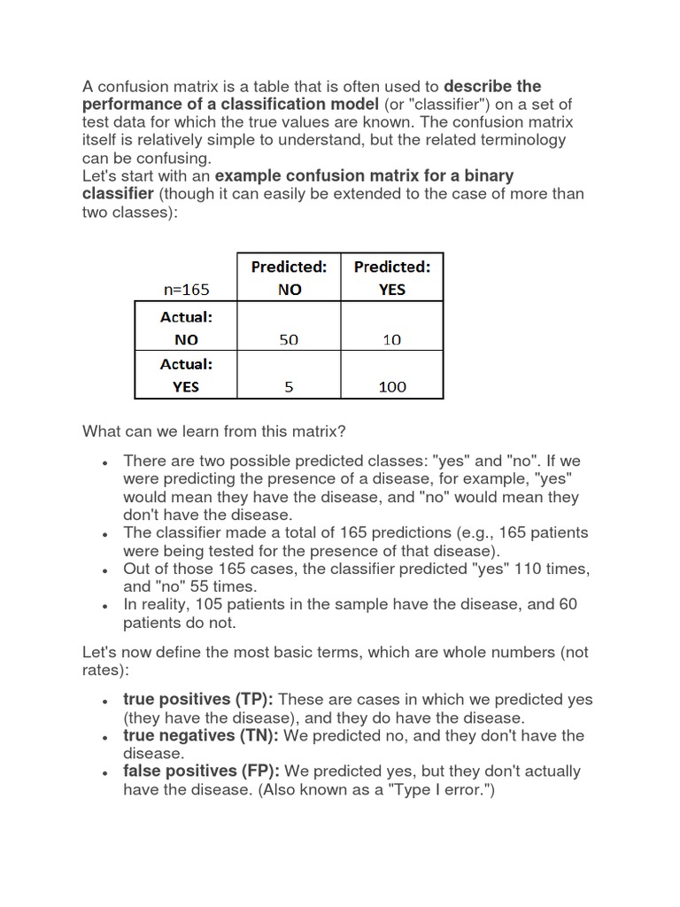Confusion Matrix Notes | PDF