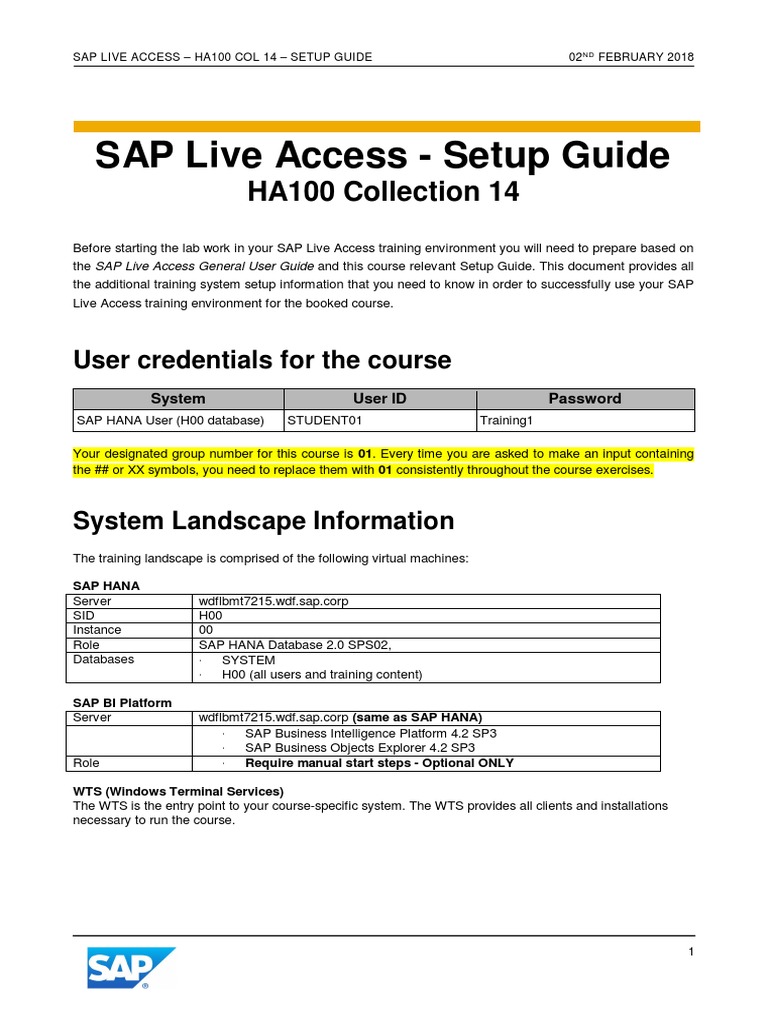 Sap La Ha100 en 14 SG | PDF | Sap Se | Computer Data