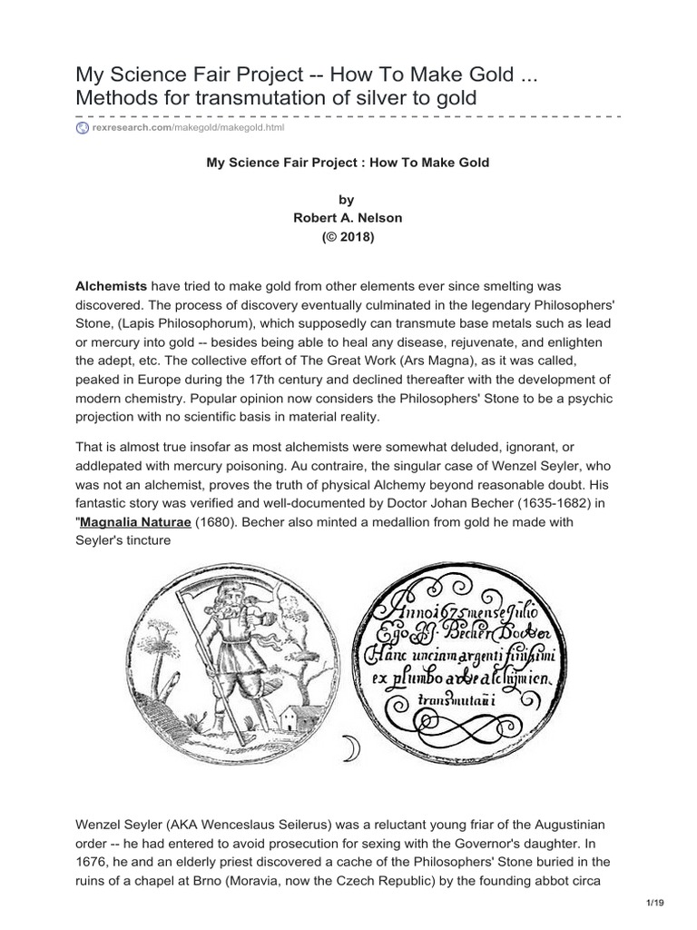 Methods for Transmuting Metals to Gold | PDF | Silver | Gold