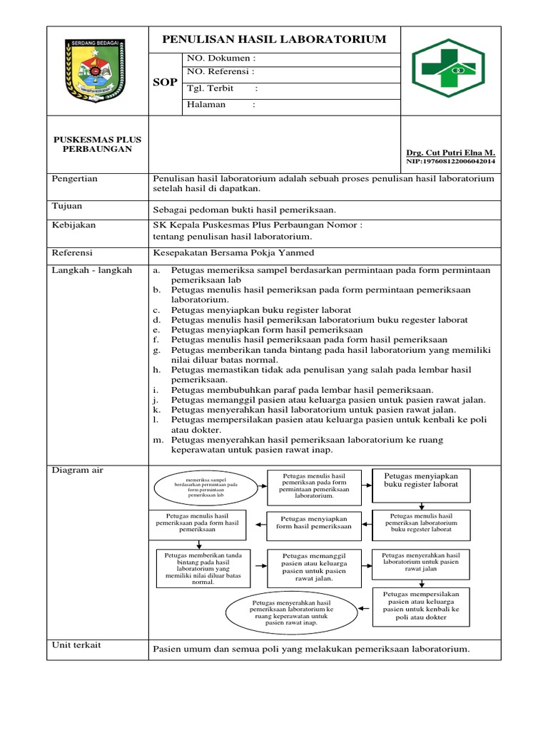 Prosedur Penulisan Hasil Laboratorium | PDF