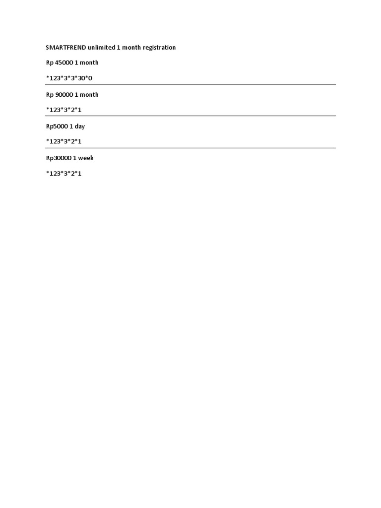 SMARTFREND 1-Month Registration Plans | PDF