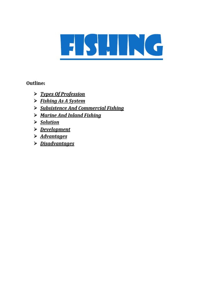 Fishing: Outline | PDF | Fish | Shrimp
