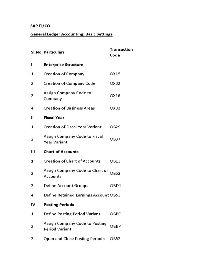 SAP FICO Transaction Codes | PDF | Invoice | Cheque