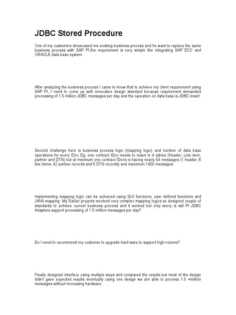 JDBC Stored Procedure | PDF | Subroutine | Databases