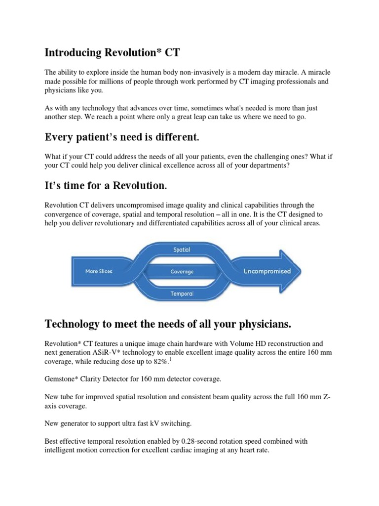GE Revolution CT | PDF | Ct Scan | Medical Imaging