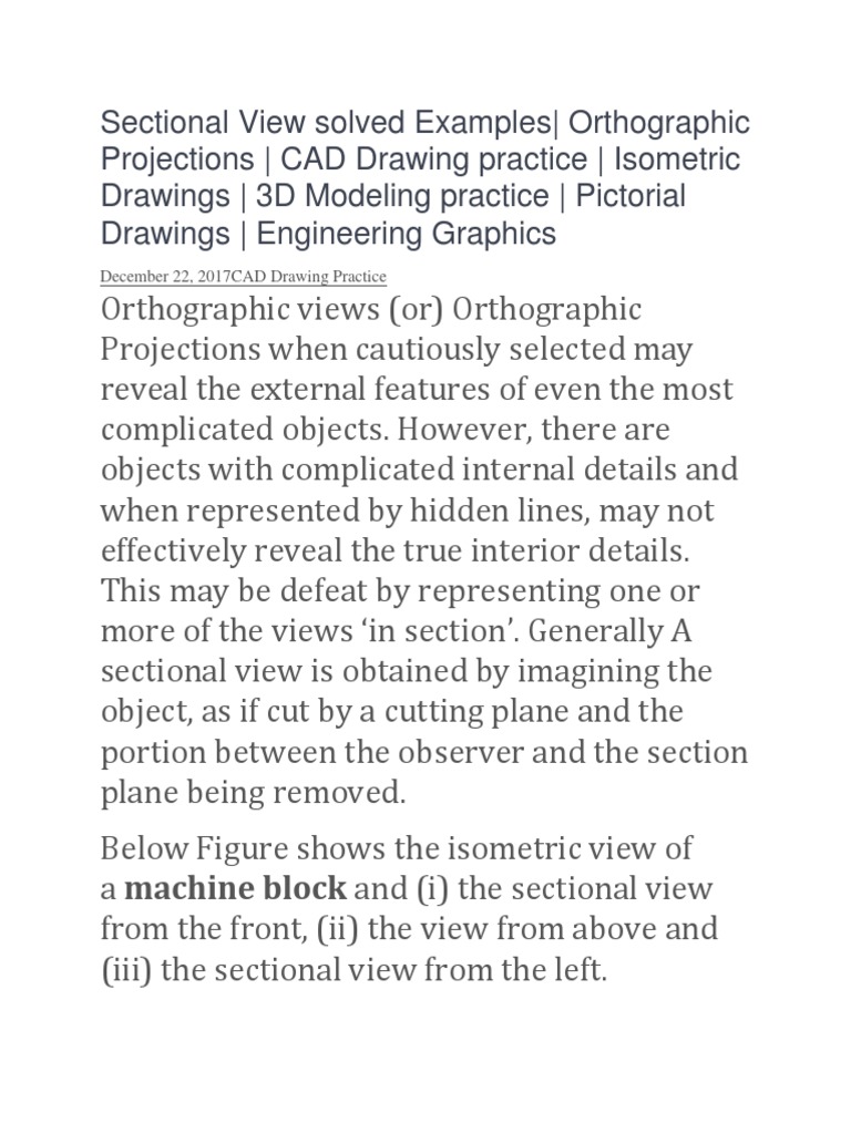 Sectional View Solved Examples | PDF