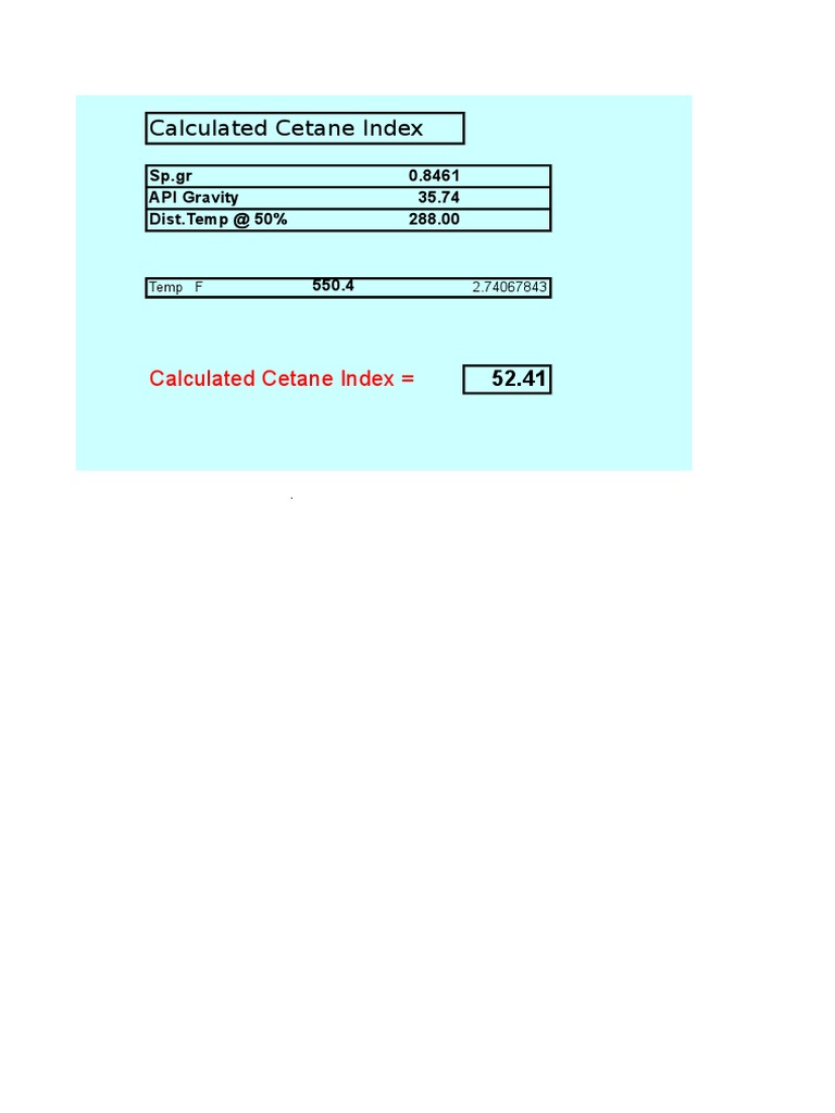 Cetane Index | PDF