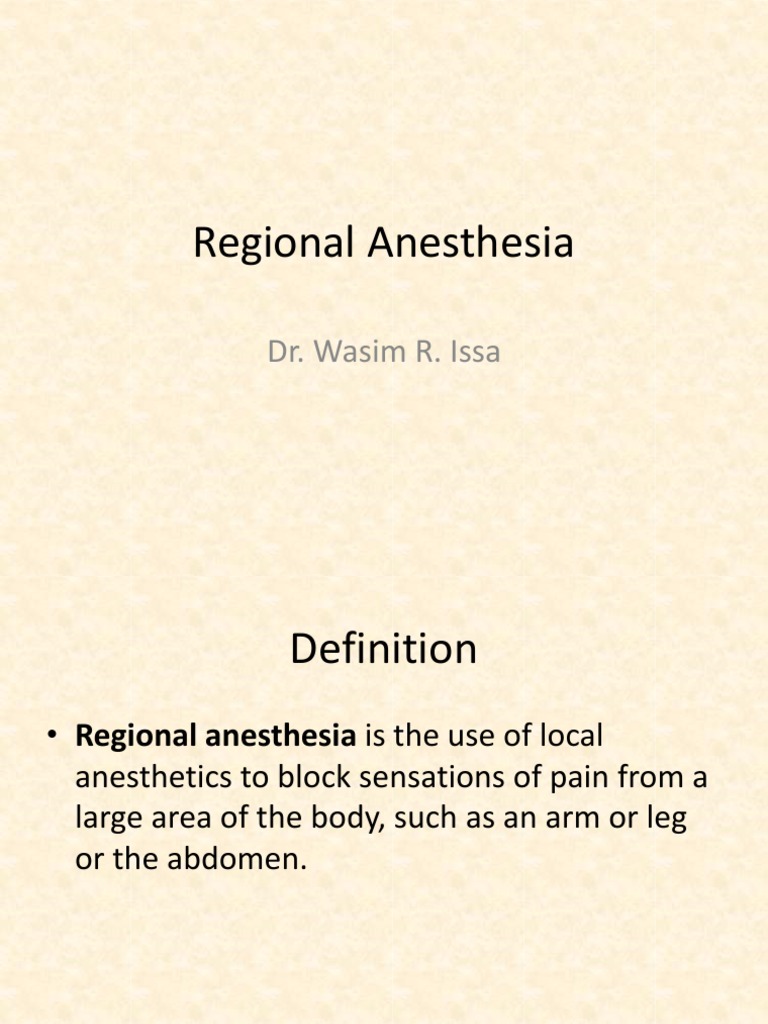 Comprehensive Guide to Regional Anesthesia | PDF | Arm ...