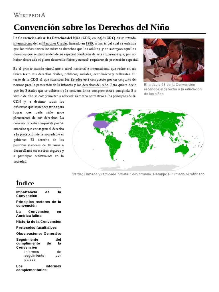 Convención Sobre Los Derechos Del Niño | PDF | Convención de los ...