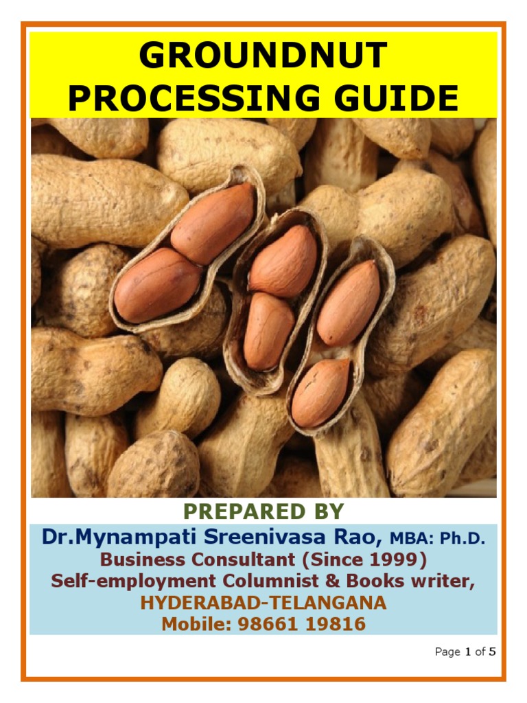 Groundnut Processing Guide by Mynampati Sreenivasa Rao | PDF | Peanuts ...