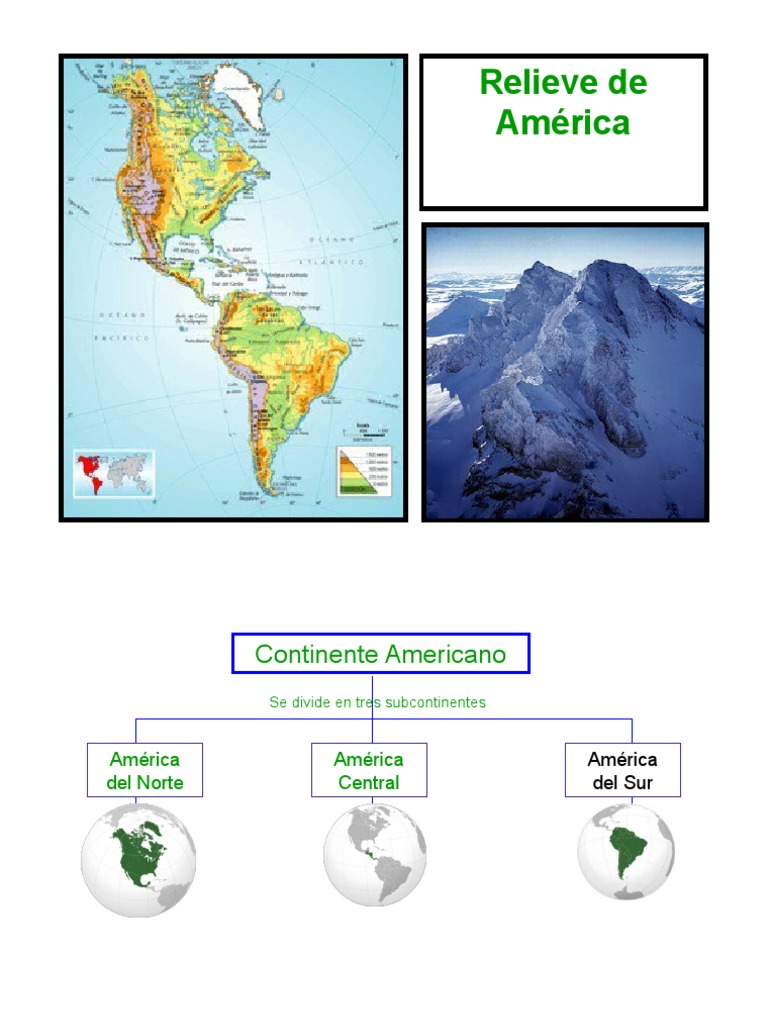 Relieve de América: Subcontinentes y Formaciones | PDF | Terreno | Américas