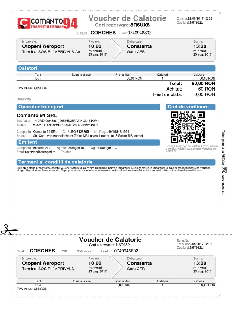 Tichet 8R6UX6 PDF | PDF