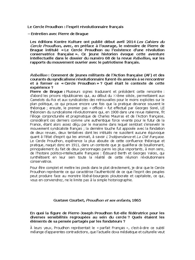 Le Cercle Proudhon : Révolution conservatrice | PDF | Révolutions ...