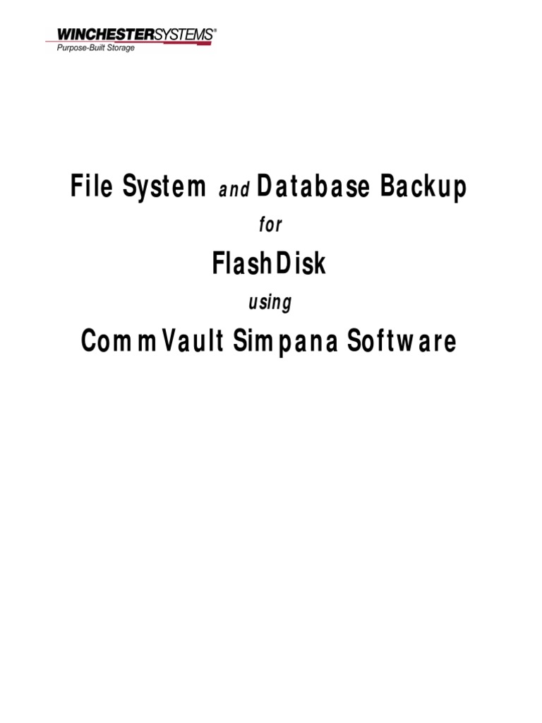 FlashDisk File System and Database Backup Using CommVault Simpana ...