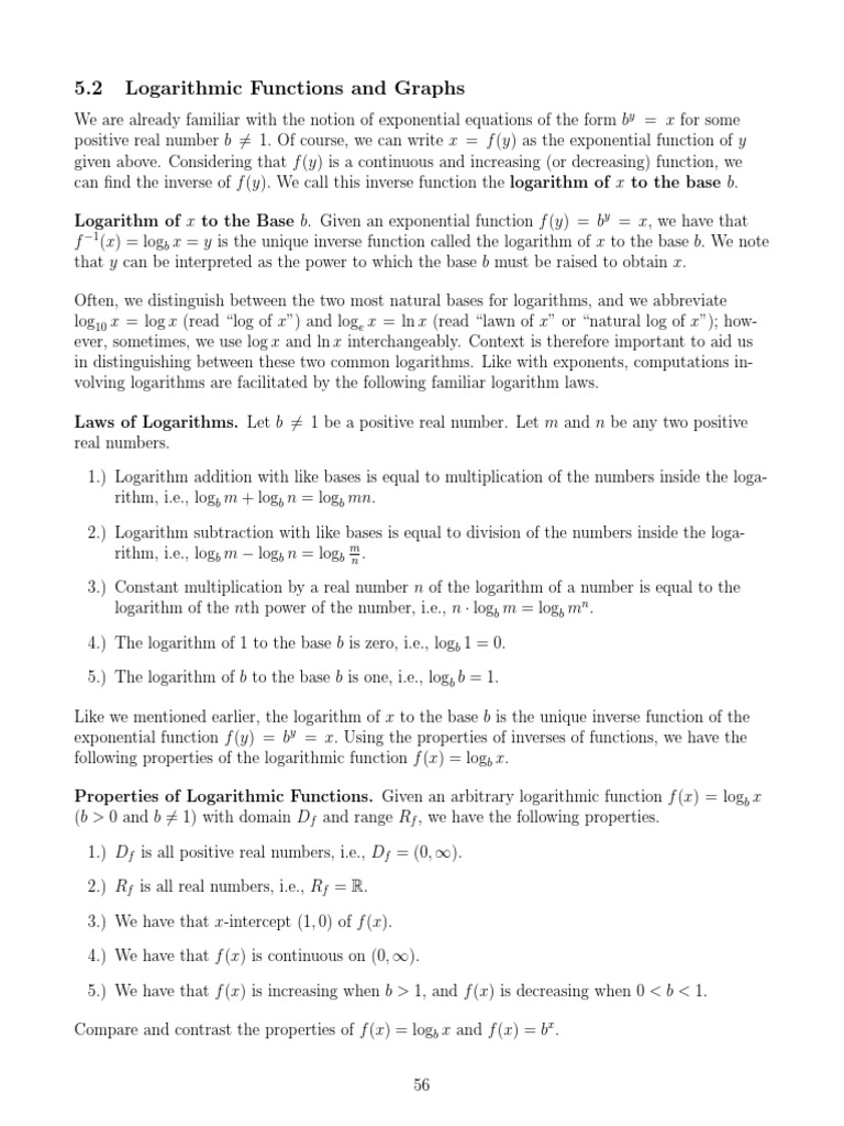 Logarithmic Functions Guide | PDF | Logarithm | Exponentiation