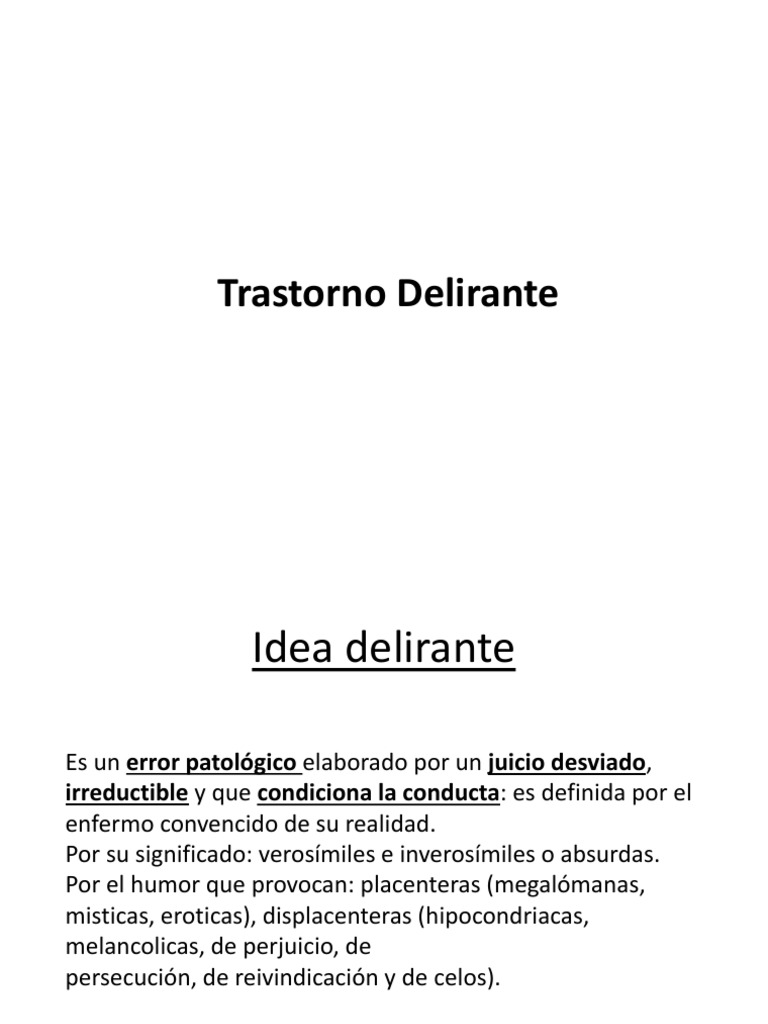 Trastorno Delirante Uba | PDF | Engaño | Esquizofrenia