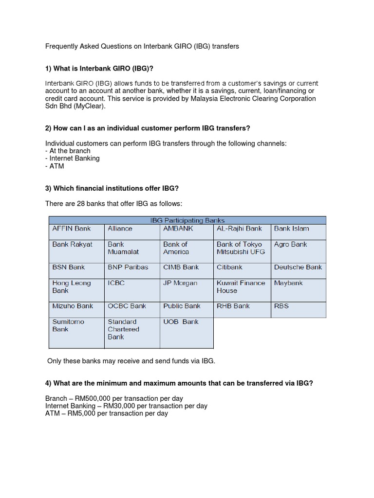 A Comprehensive Guide to Interbank GIRO (IBG) Transfers: Eligibility ...