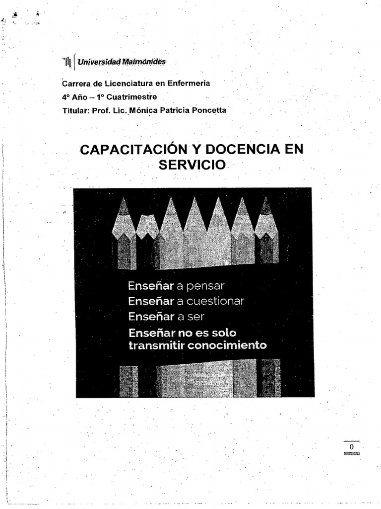 Capacitacion y Docencia en Servicio | PDF | Aprendizaje | Maestros