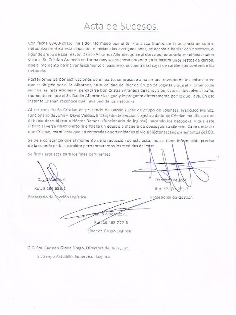 Acta de Suceso | PDF