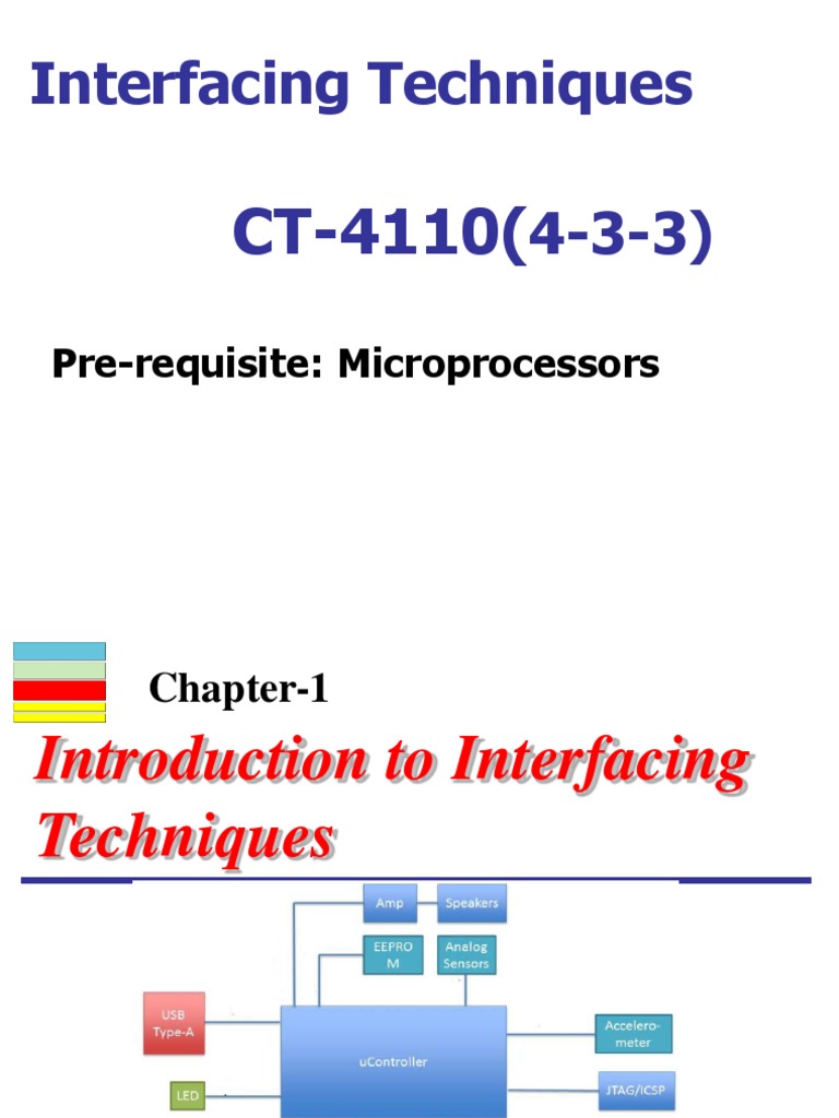 Interfacing Techniques 4-3-3) : Pre-Requisite: Microprocessors | PDF | Input/Output | Central ...