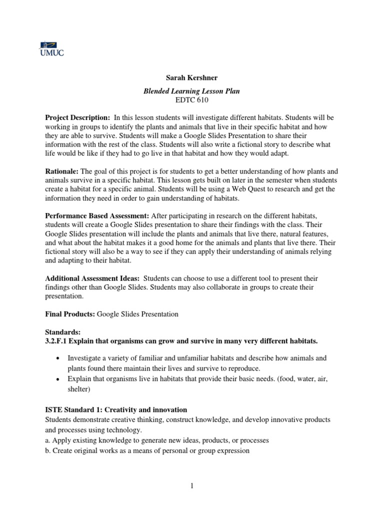 Blended Learning Lesson Plan | PDF | Lesson Plan | Creativity