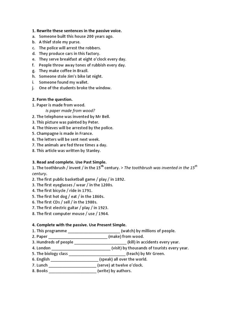 Passive Present and Past Simple | PDF