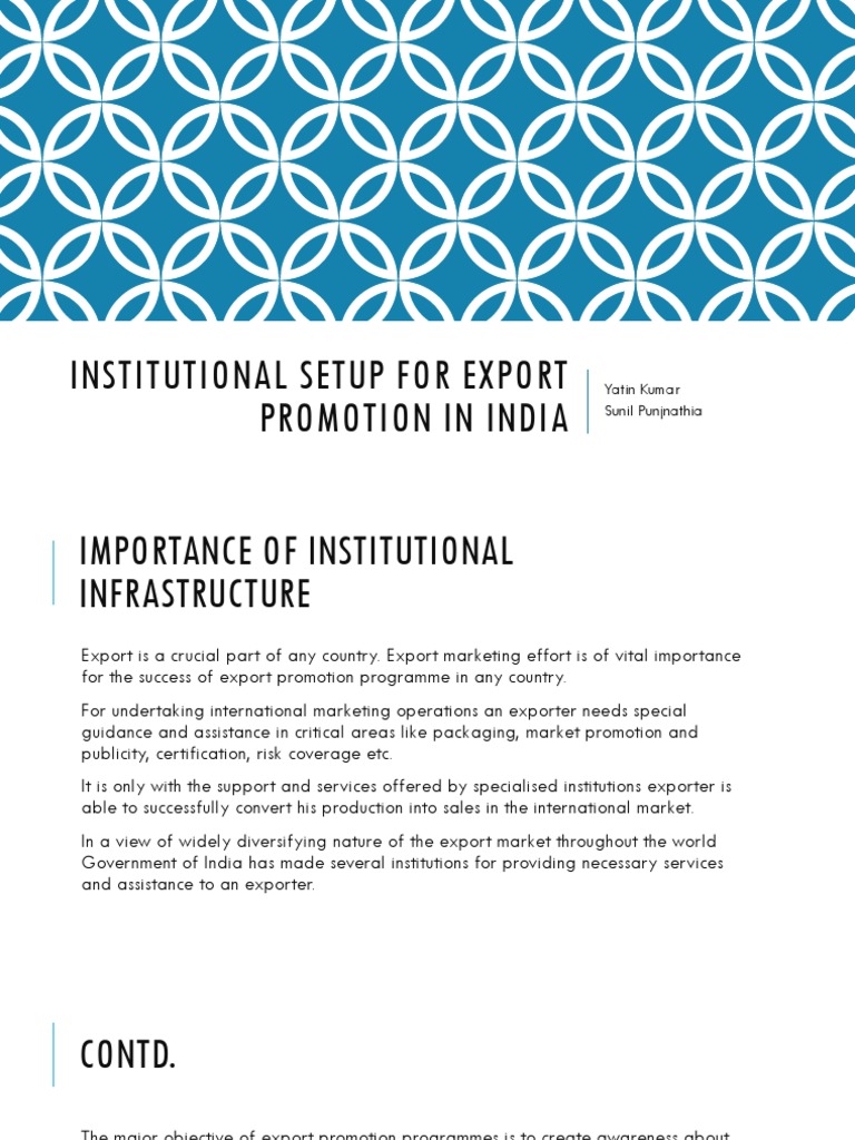 Institutional Setup For Export Promotion in India | PDF | Exports | Trade