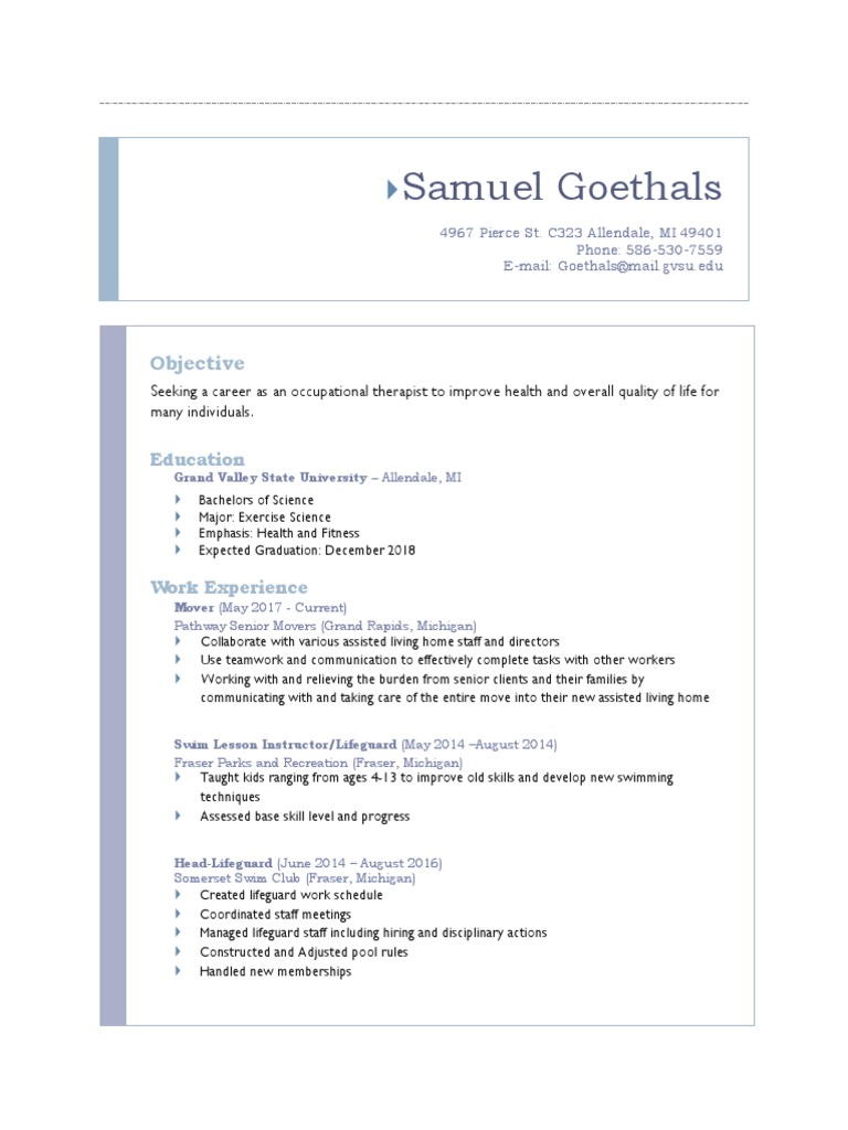 Mov 495 Resume | PDF | American Red Cross | Teachers