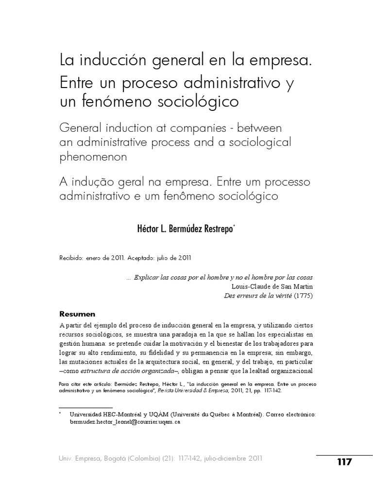 La Inducción General en La Empresa | PDF | Razonamiento inductivo | Science