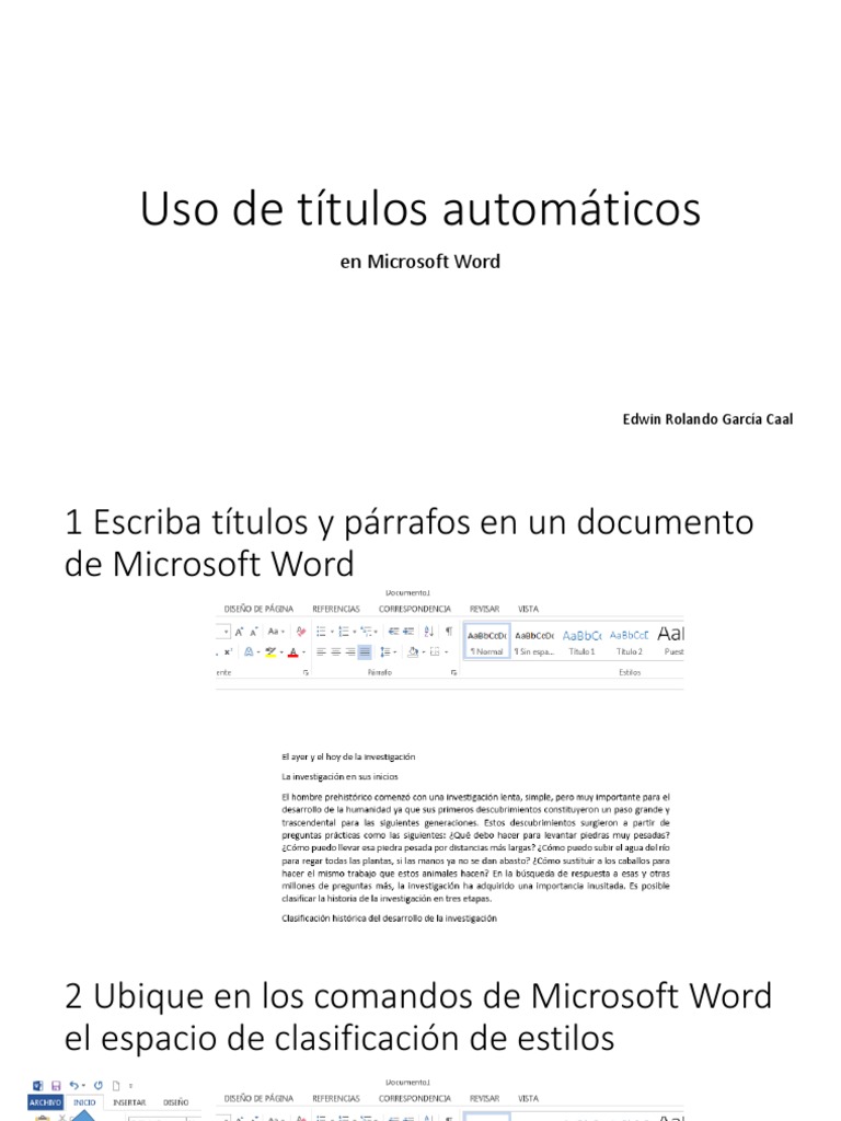 3 Guia para La Clasificacion de Titulos Utilizando Microsoft Word | PDF ...