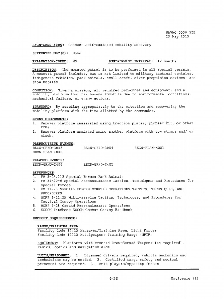 Navmc 3500.55B PT 2 | PDF | Reconnaissance | Special Forces